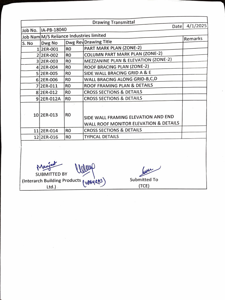 Drawing Transmittal | PDF