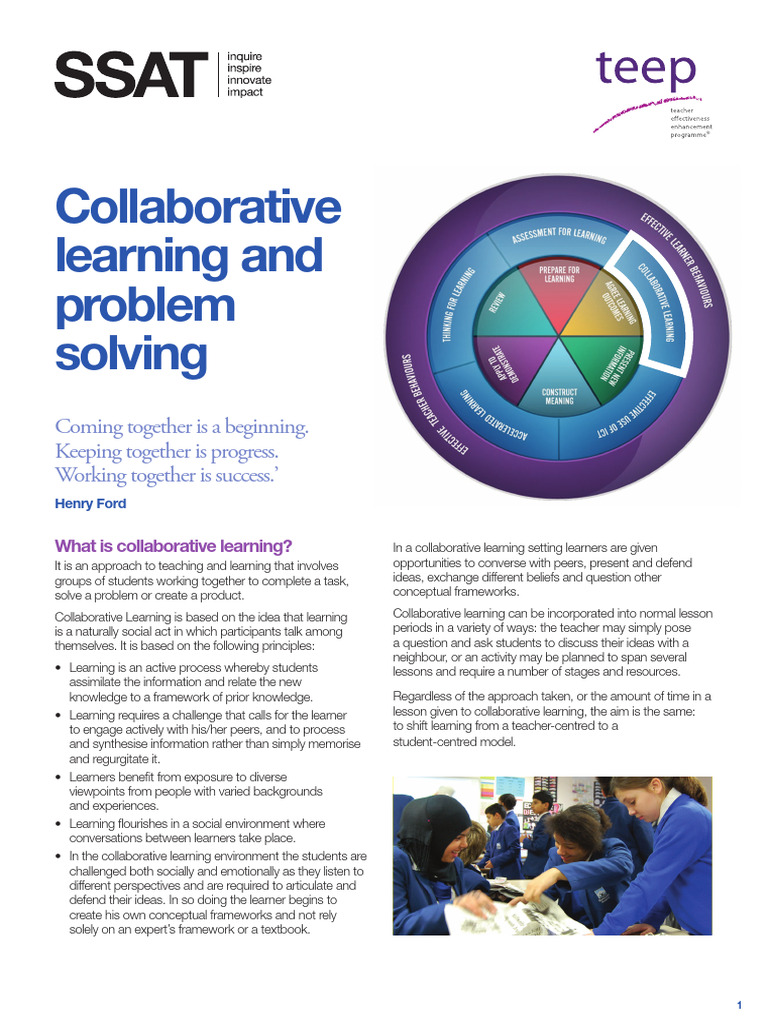 TEEP A4 6pp - Collaborative Learning | PDF | Teachers | Learning