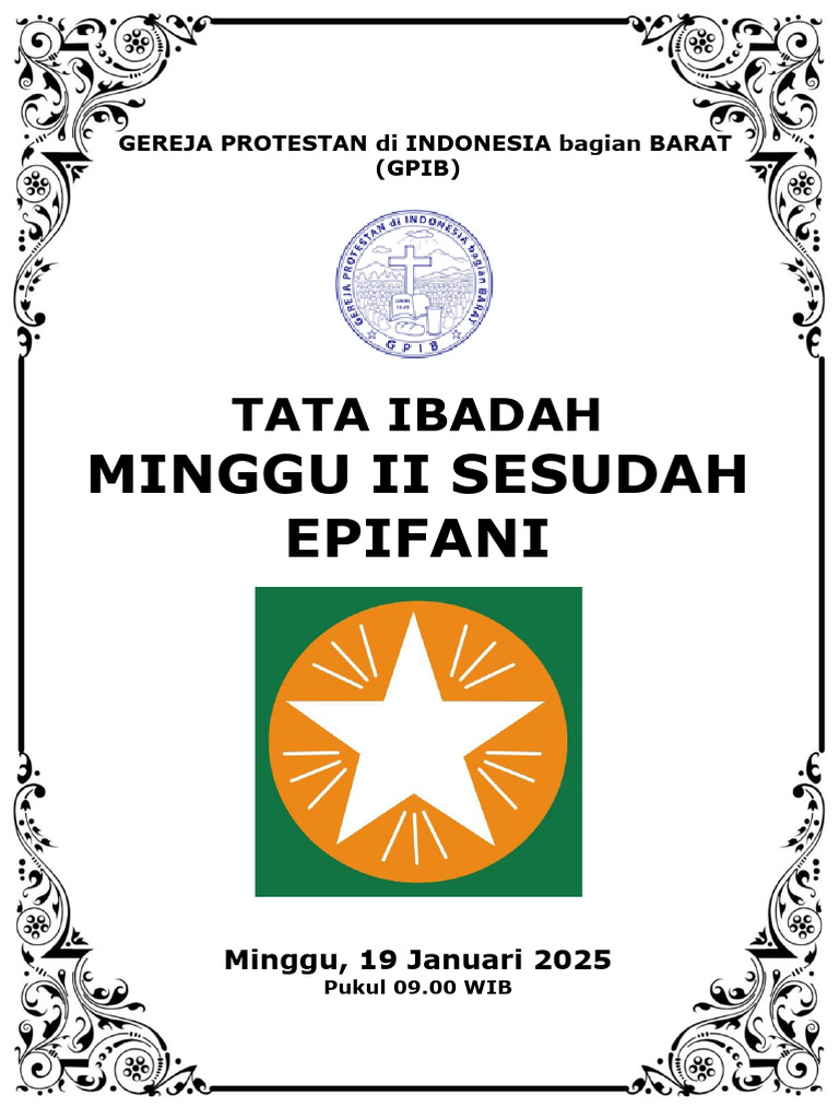 Finale - Tata Ibadah Hari Minggu II Sesudah Epifani - 19 Januari 2025 - Pukul 09.00 | PDF