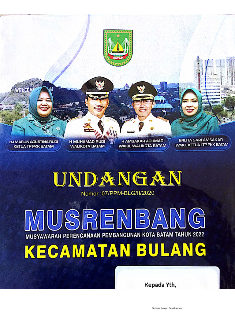 Undangan Musrenbang Kecamatan BULANG | PDF