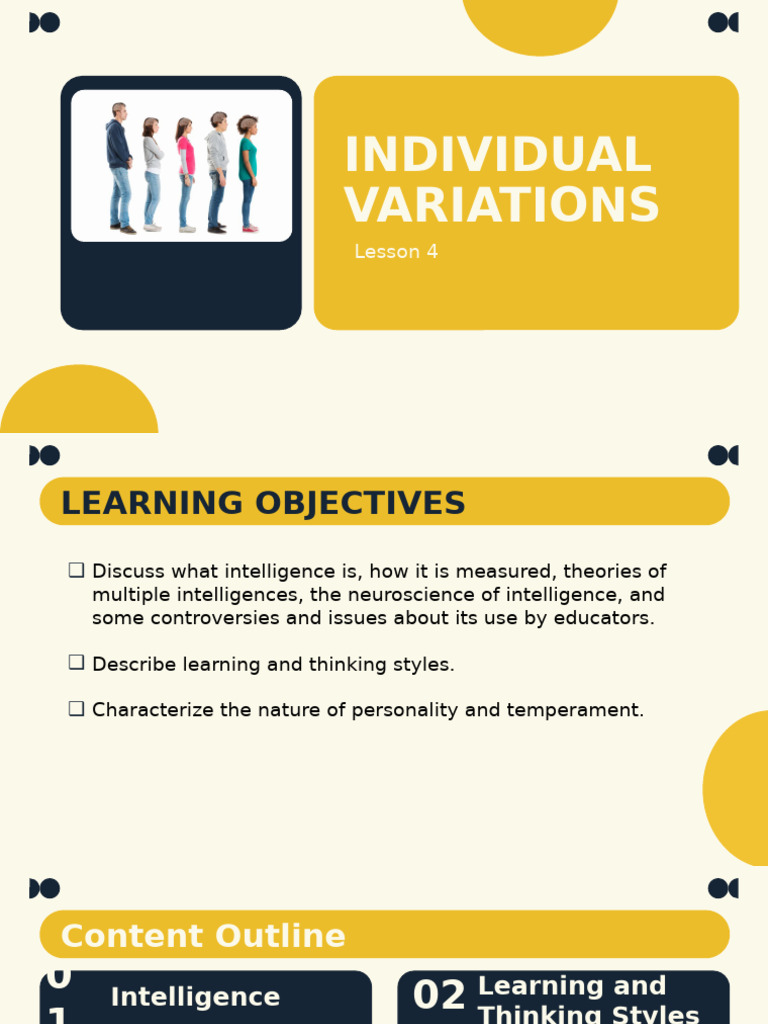 Lesson 4 - Individual Variations | PDF | Wechsler Adult Intelligence ...