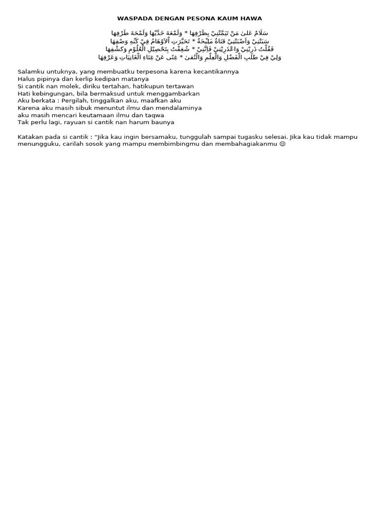 WASPADA DENGAN PESONA KAUM HAWA | PDF