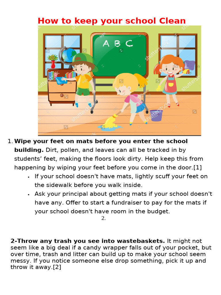 How To Keep Your School Clean | PDF