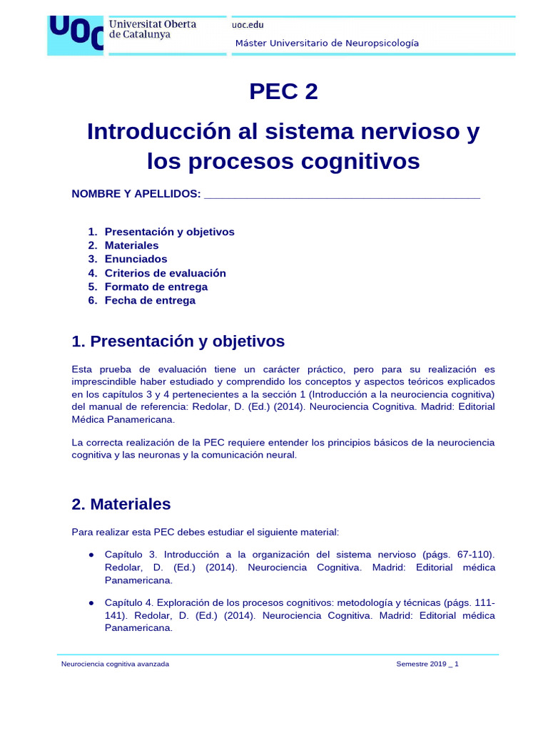 M0.350 20191 Pec2 | PDF | Cerebro | Neuropsicología