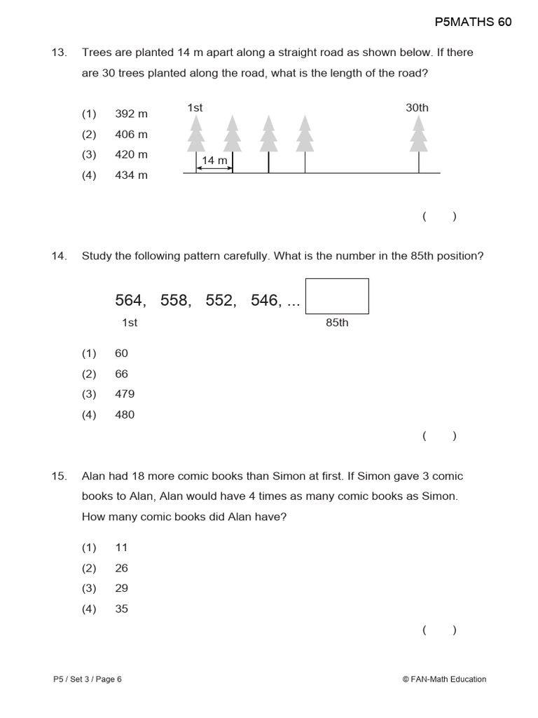 Math Problems for Grade 5 Students | PDF