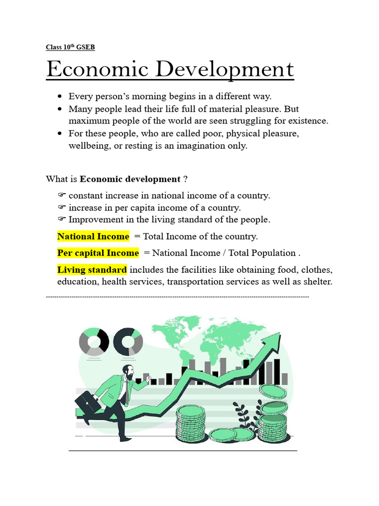 Class 10 Economic Development Overview | PDF | Economic System | Market ...