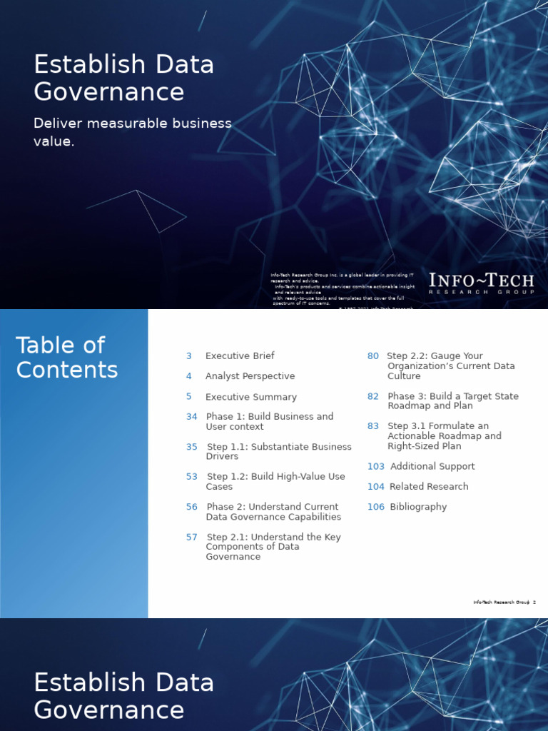 It Establish Data Governance Phases 1 3 v7 | PDF | Governance | Leadership
