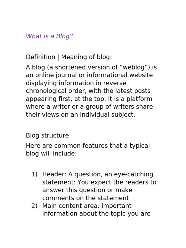 What Is A Blog | PDF