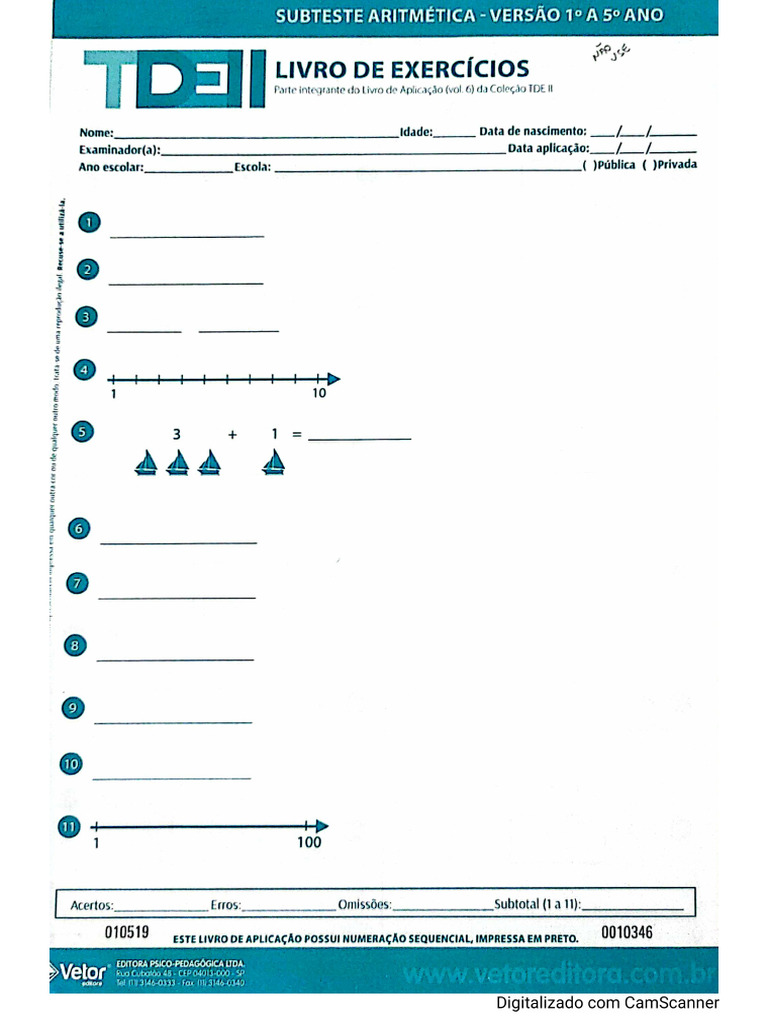Tde Ii Mat - 1° Ao 5° Ano | PDF