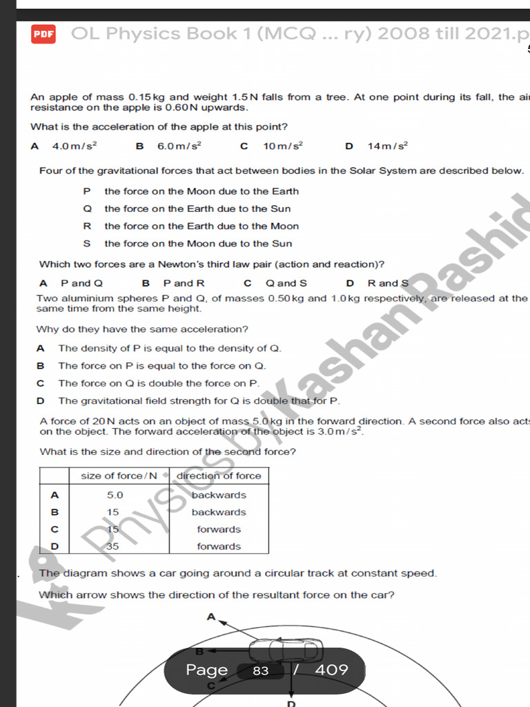 OL Physics Book 1 (MCQ Theory) 2008 Till 2021.PDF - Google Drive | PDF