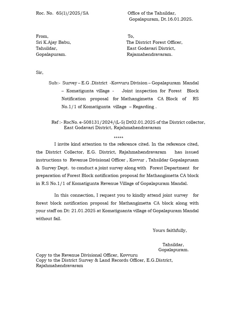 Komatigunta Letter | PDF