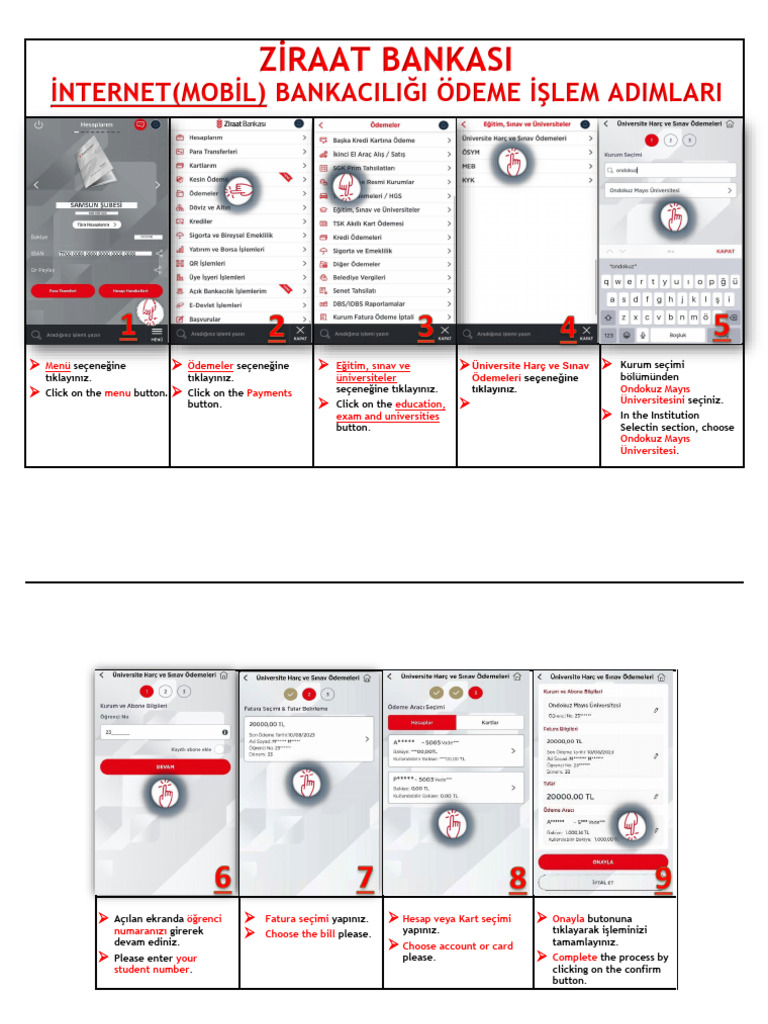 Ziraat Bankasi: İnternet (Mobil) Bankaciliği Ödeme İşlem Adimlari | PDF