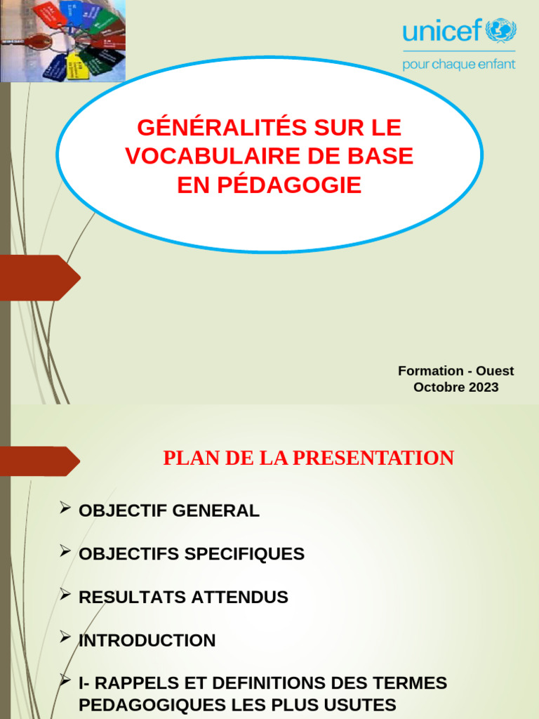 Vocabulaire Pédagogique Essentiel | PDF | Pédagogie | Enseignement