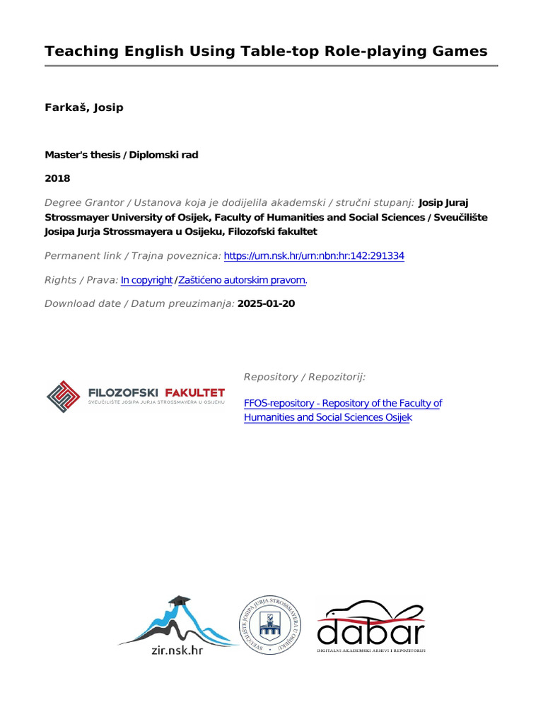 Teaching English Using Table-Top Role-Playing Games | PDF | Role Playing Games | Tabletop Role ...