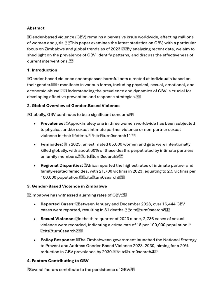 GBV | PDF | Violence Against Women | Domestic Violence