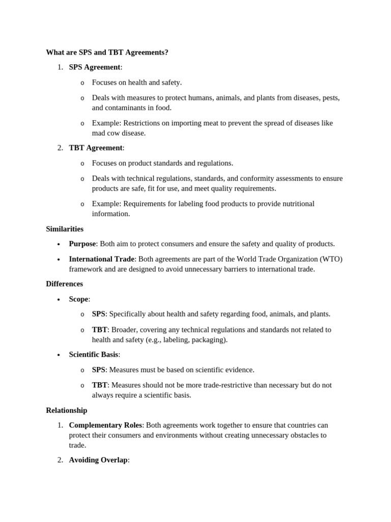 Understanding SPS and TBT Agreements | PDF | Trips Agreement ...