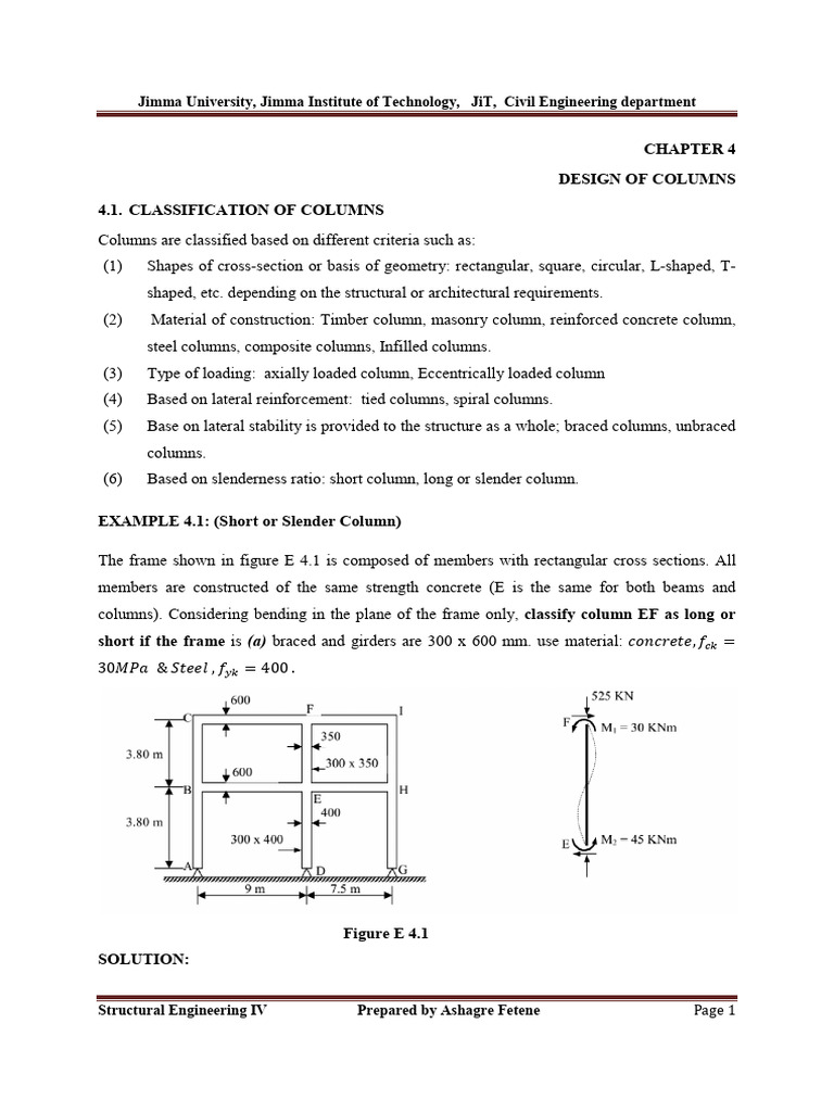 Column Design and Classification Guide | PDF | Column | Structural ...