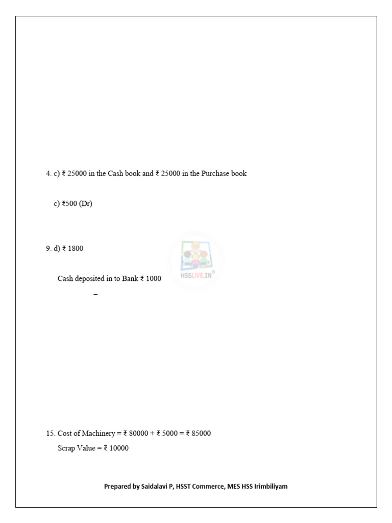 Hsslive Xi Acc CA Key Dec 2024 | PDF | Debits And Credits | Banks