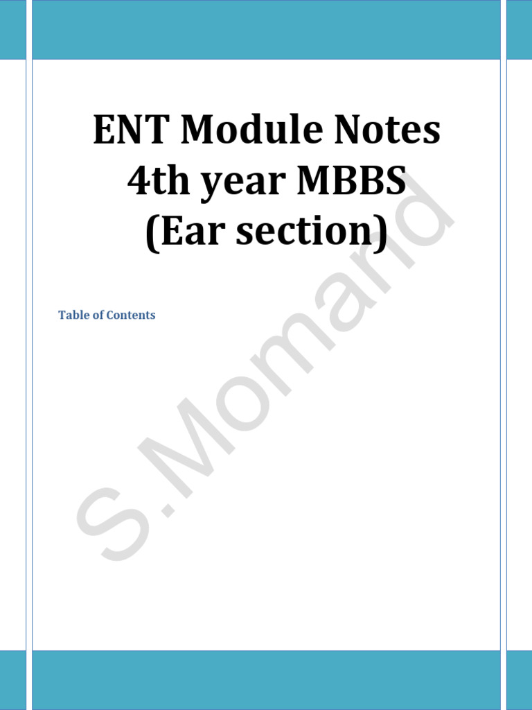 Ear notes (ear section) | PDF | Vertigo | Ear