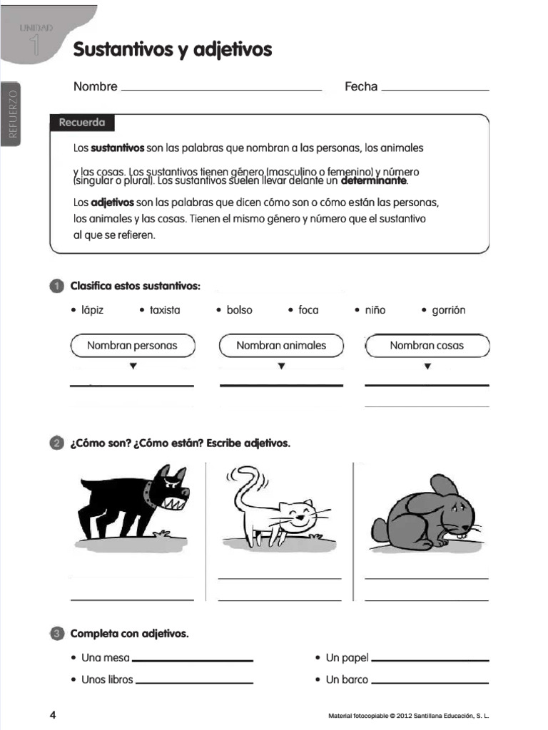 Ejercicios de Lengua 4º Primaria PDF | PDF | Morfología | Gramática