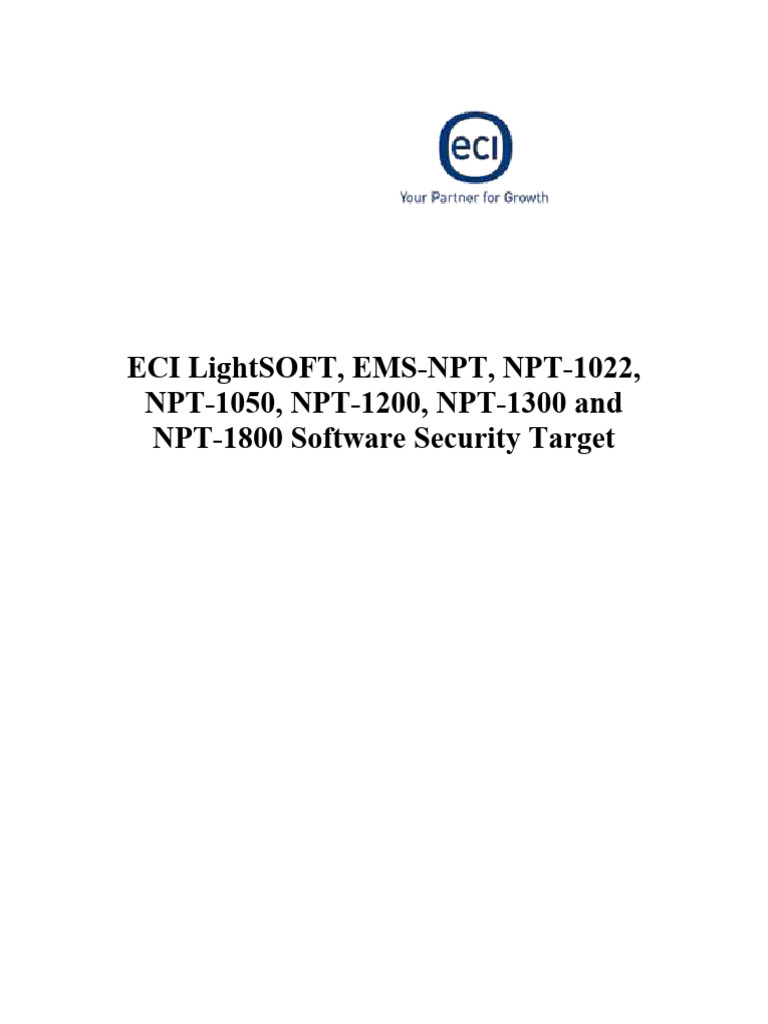ECI LightSOFT-EMS-NPT-NPT Security Target v1.3 | PDF | Computer Network | Server (Computing)
