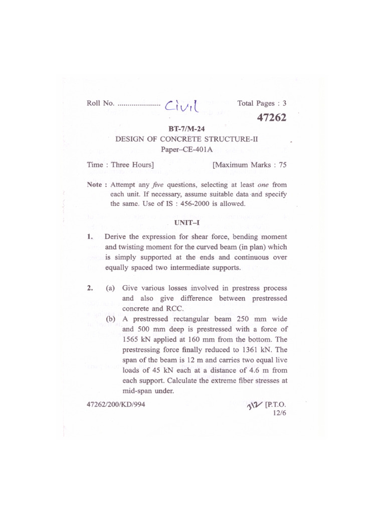 Design of Concrete structure-II | PDF