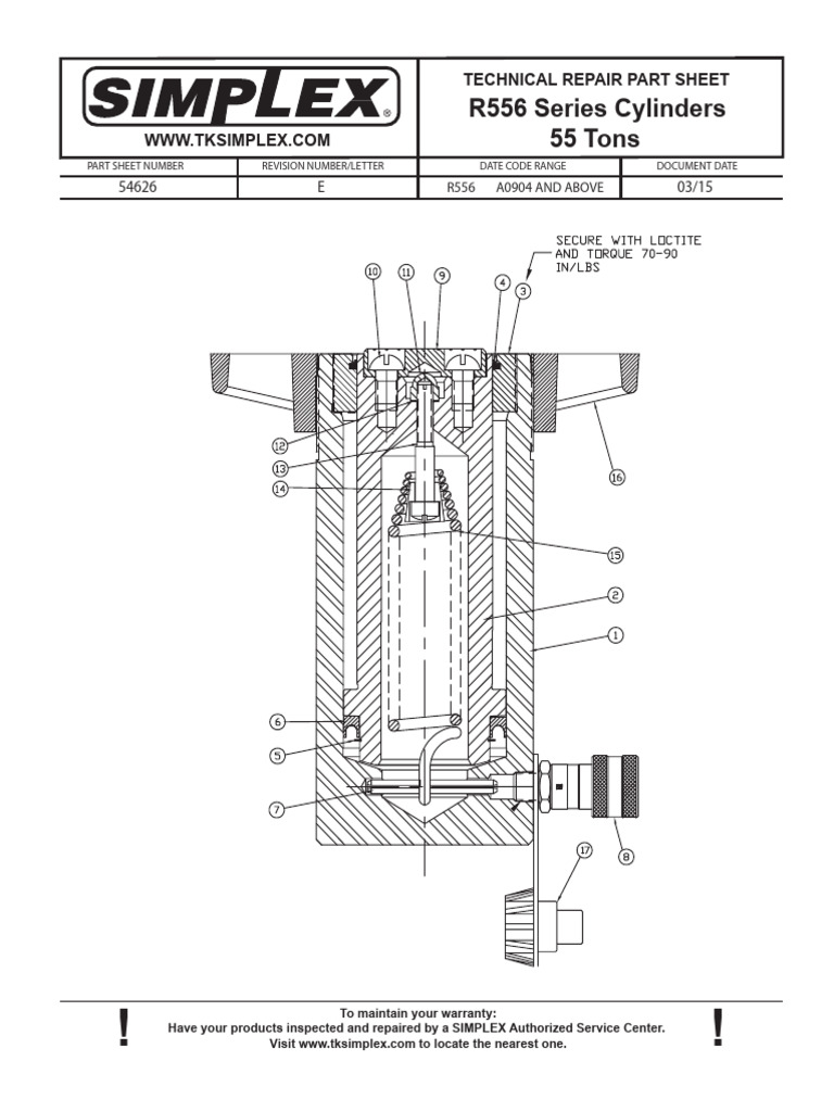 R556 Series Cylinder Repair Parts Guide | PDF | Mechanical Engineering