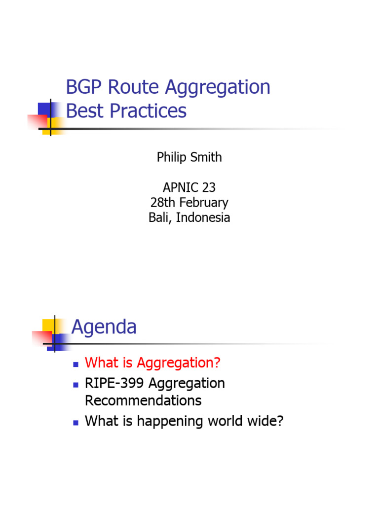 Routing Pres Smith Route Aggregation | PDF | Routing | Computer Network