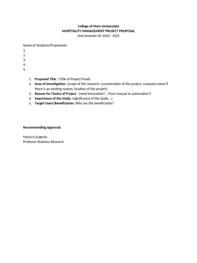 Project Proposal | PDF