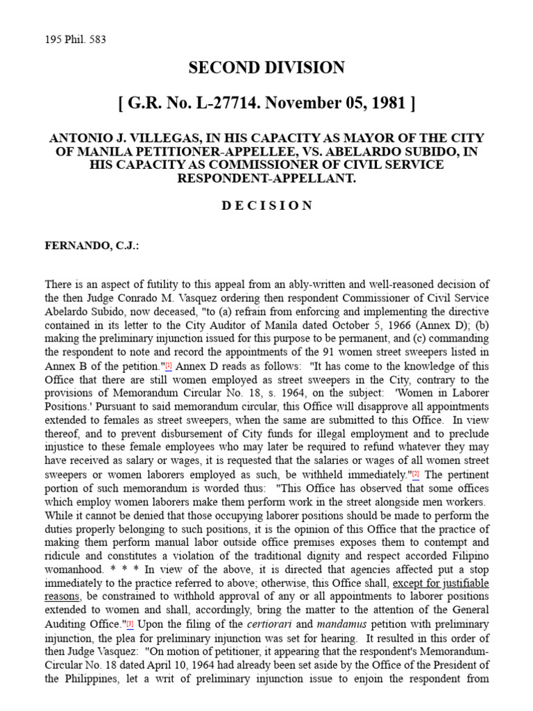 villegas vs. subudo | PDF | Injunction | Mandamus