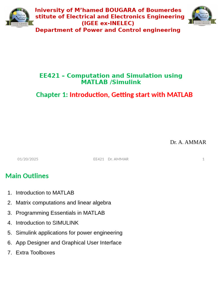 Chap#1 Introducation To MATLAB | PDF | Matlab | Variable (Computer Science)