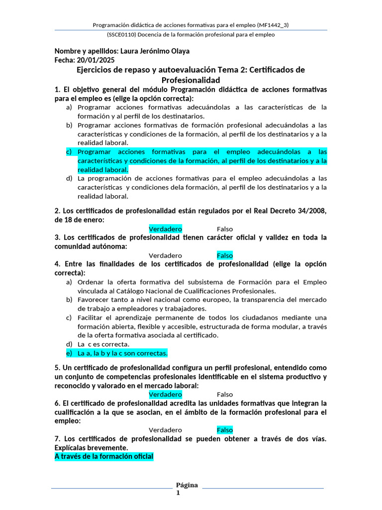 Ejercicios de Repaso y Autoevaluación Tema 2 Eboranet | PDF | Enseñando | Evaluación