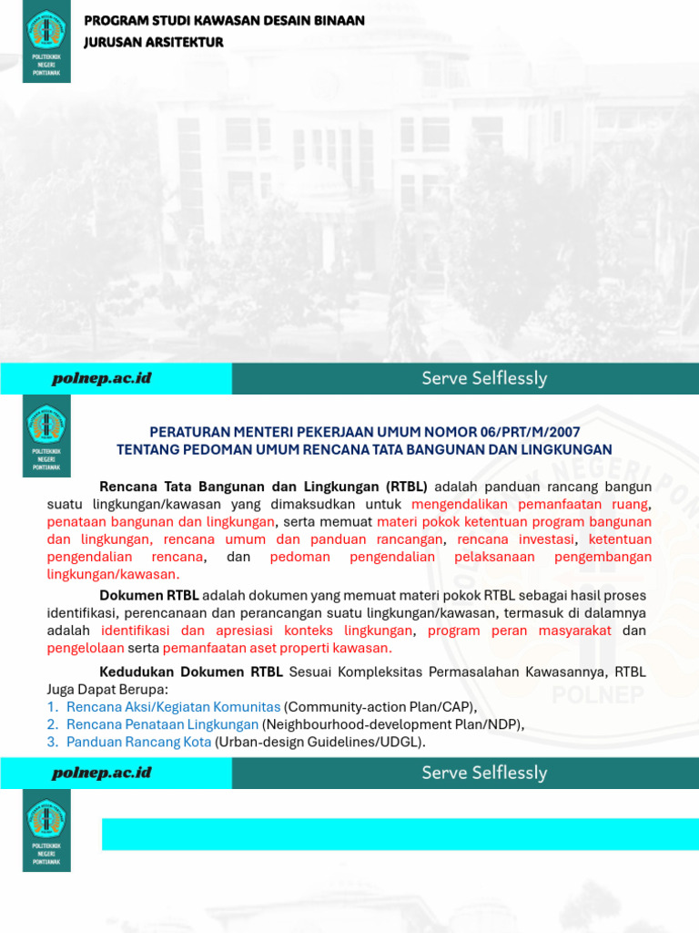 Panduan RTBL untuk Mahasiswa Arsitektur | PDF
