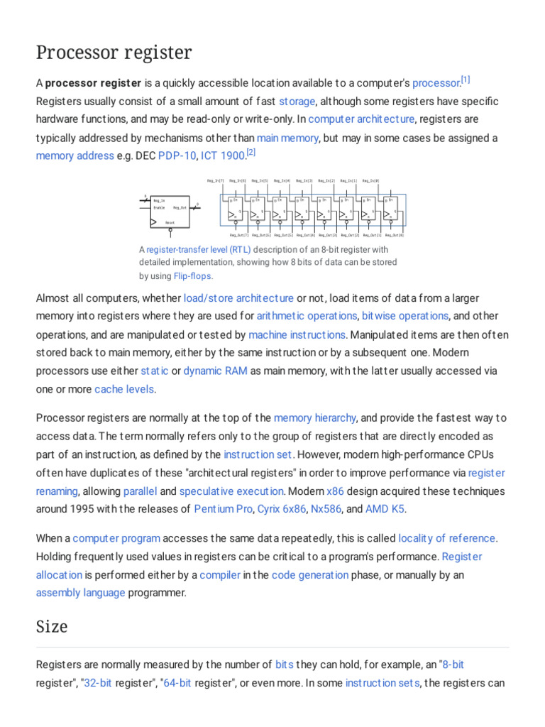 Overview of Processor Registers | PDF | Central Processing Unit | 64 ...