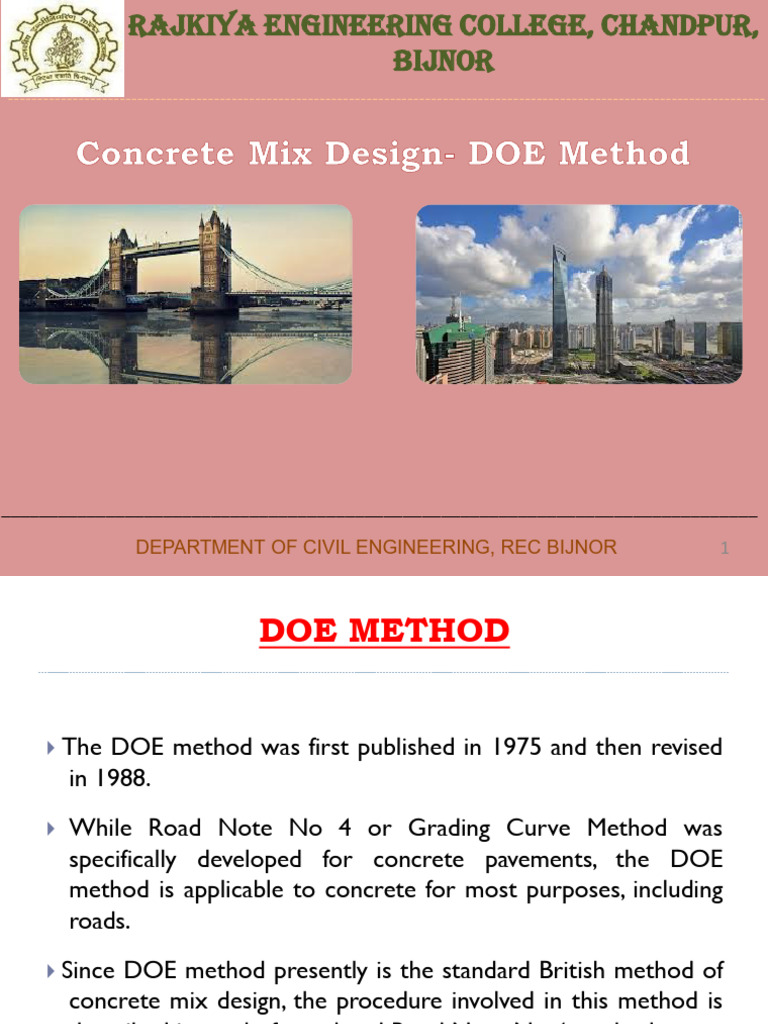 Doe Method of Mix Design 2 | PDF | Concrete | Materials