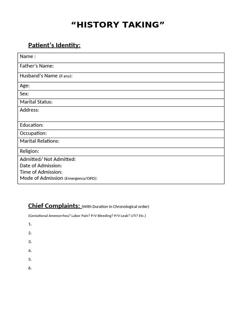 History Taking (New Final) | PDF | Menstruation | Pregnancy