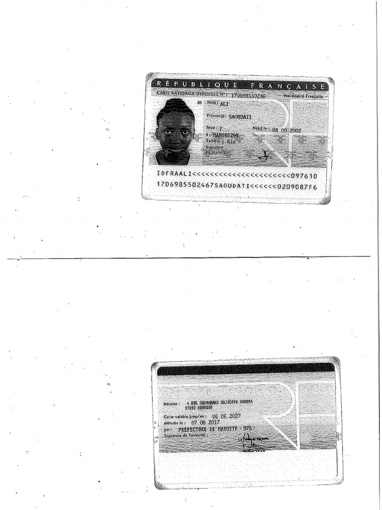 Saoudati ALI-CNI RECTO VERSO | PDF