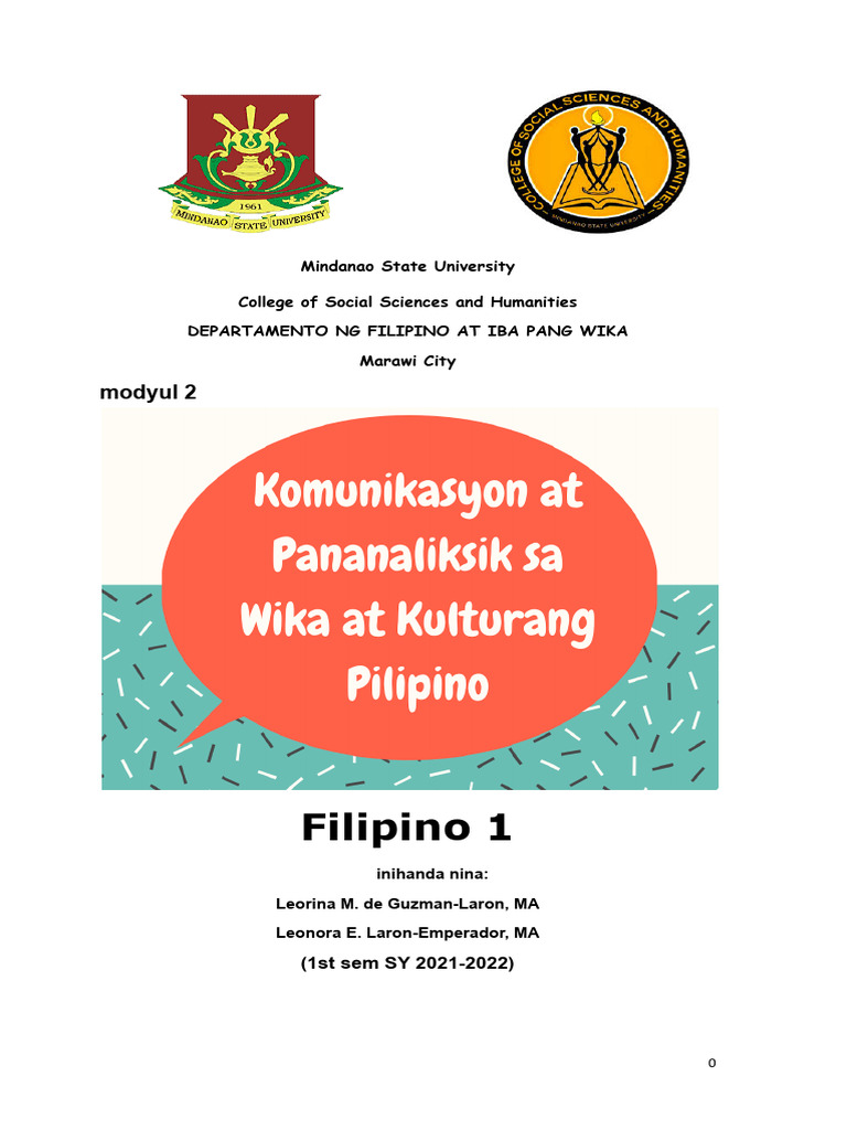 MSU SH Fil 1 Modyul 2.docx 2 1 | PDF