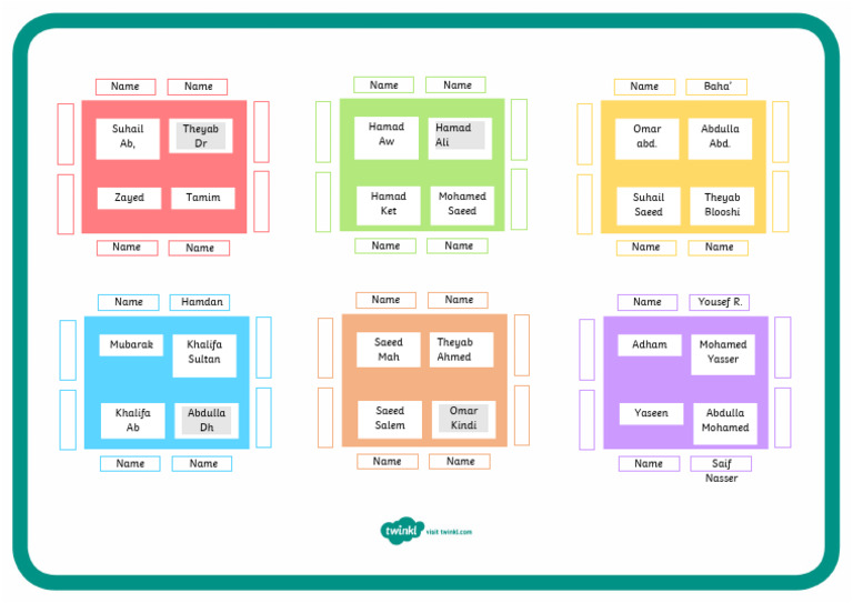 t c 7932 Editable Table Seating Plan Display Poster Ver 1 | PDF