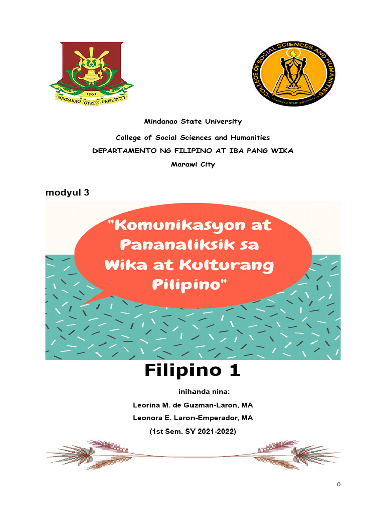 MSU-SH-Fil-1-modyul-3.docx-3 | PDF