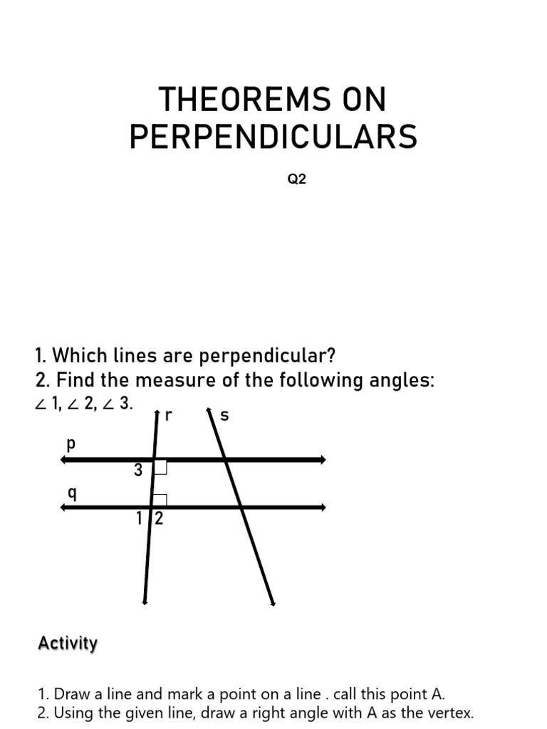 Theorems On Perpendiculars1 | PDF | Perpendicular | Elementary Geometry