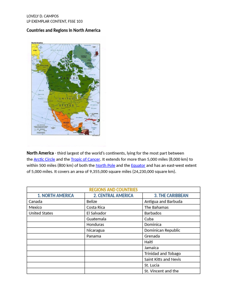 North and South America: Countries Overview | PDF | South America ...