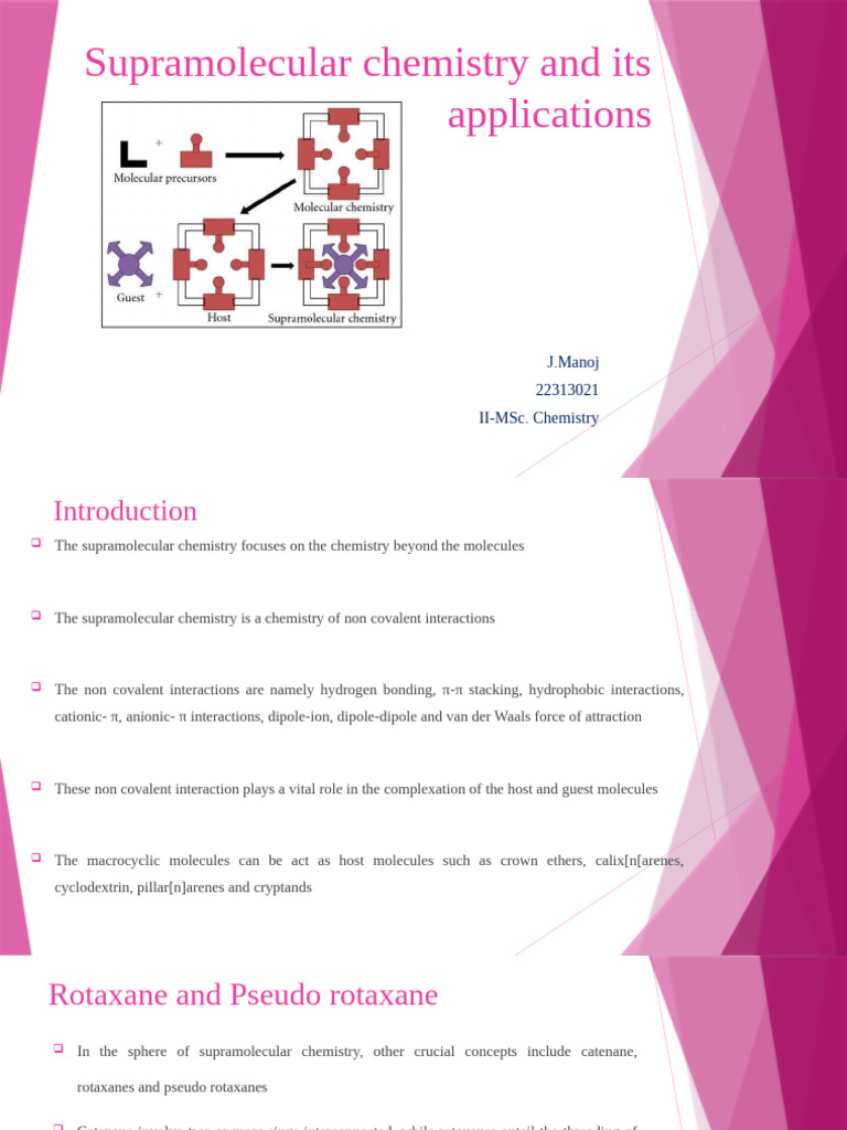 Supramolecular Chemistry Applications | PDF | Supramolecular Chemistry ...