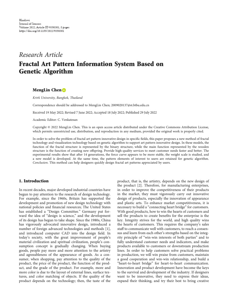 Fractal Art Pattern Informatio | PDF | Genetic Algorithm | Fractal