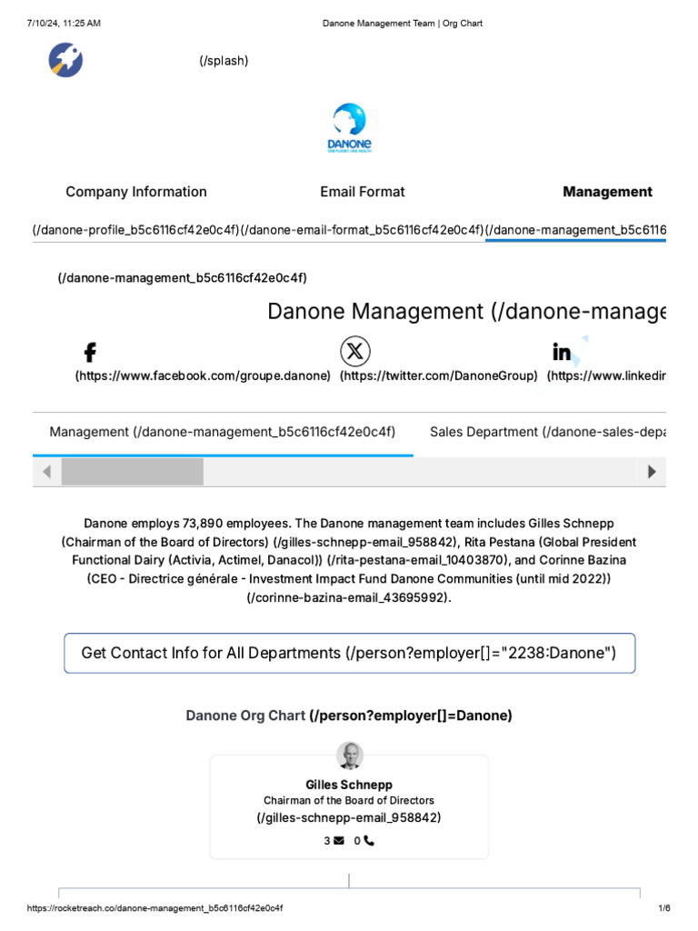 Danone Management Team Overview | PDF | Business | Brand