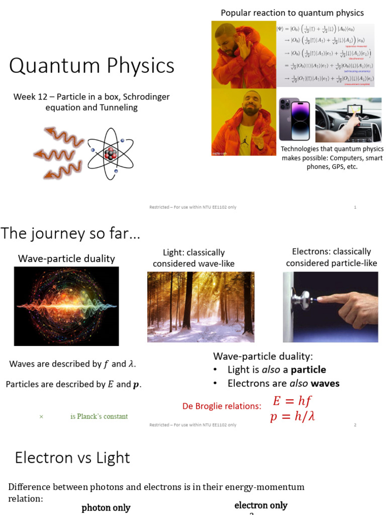 Quantum Physics Lecture Week 12_2024 | PDF | Quantum Tunnelling | Electron