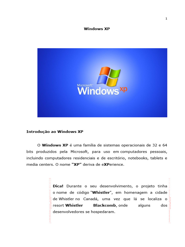 Introdução ao Windows XP: Recursos e Edições | PDF | Windows XP ...