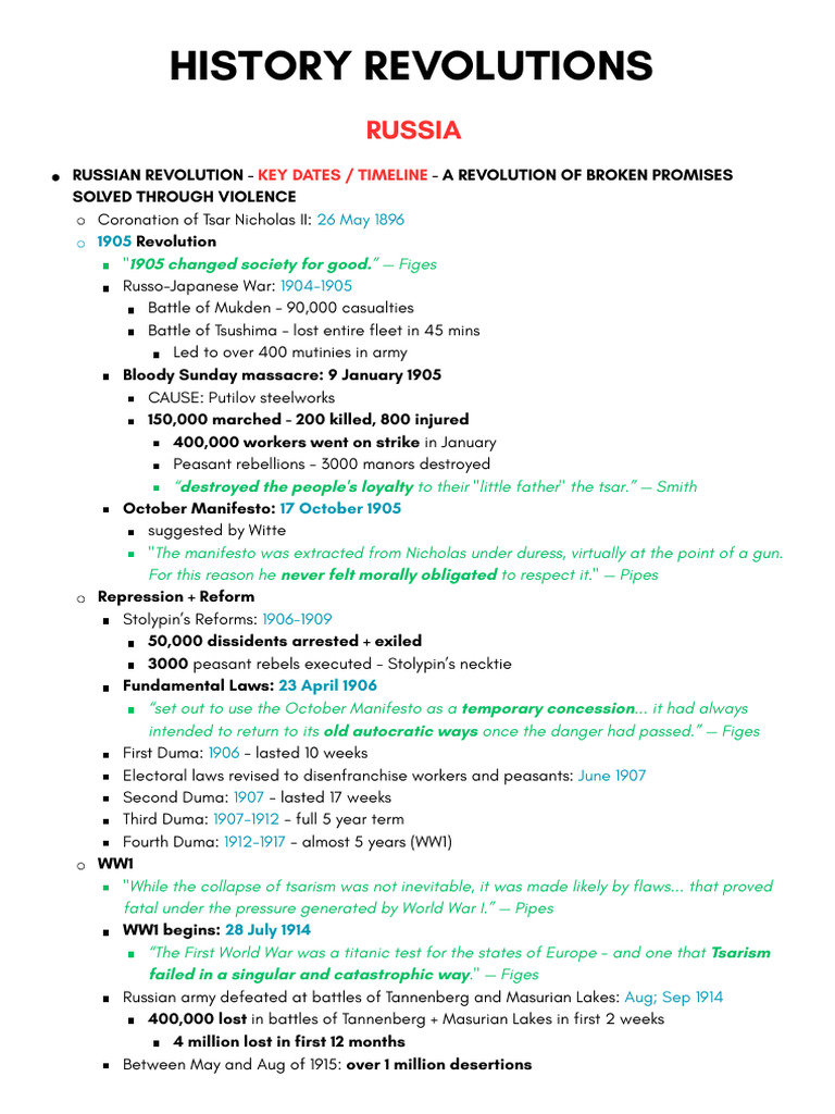 History Revolutions Russia | PDF | Vladimir Lenin | Nicholas Ii Of Russia