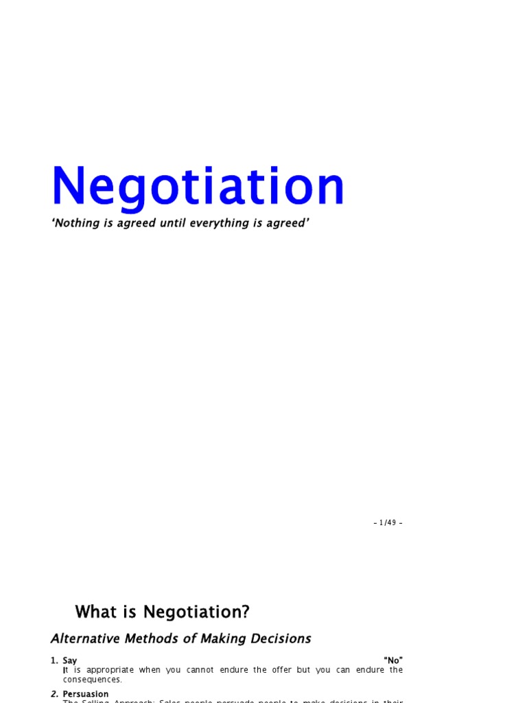 Understanding Negotiation Techniques | PDF | Negotiation | Prices