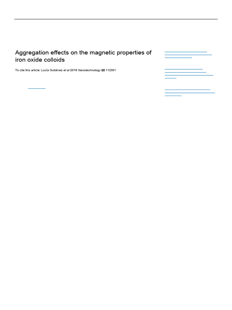 Gutiérrez 2019 Nanotechnology 30 112001 | PDF | Nanoparticle | Colloid